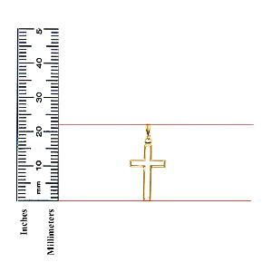 14K Yellow Gold Opening Religious Cross Pendant - Crucifix Charm Polish Finish - Handmade Spiritual Symbol - Gold Stamped Fine Jewelry - Great Gift for Men & Women for Occasions, 22 x 14 mm, 0.4 gms