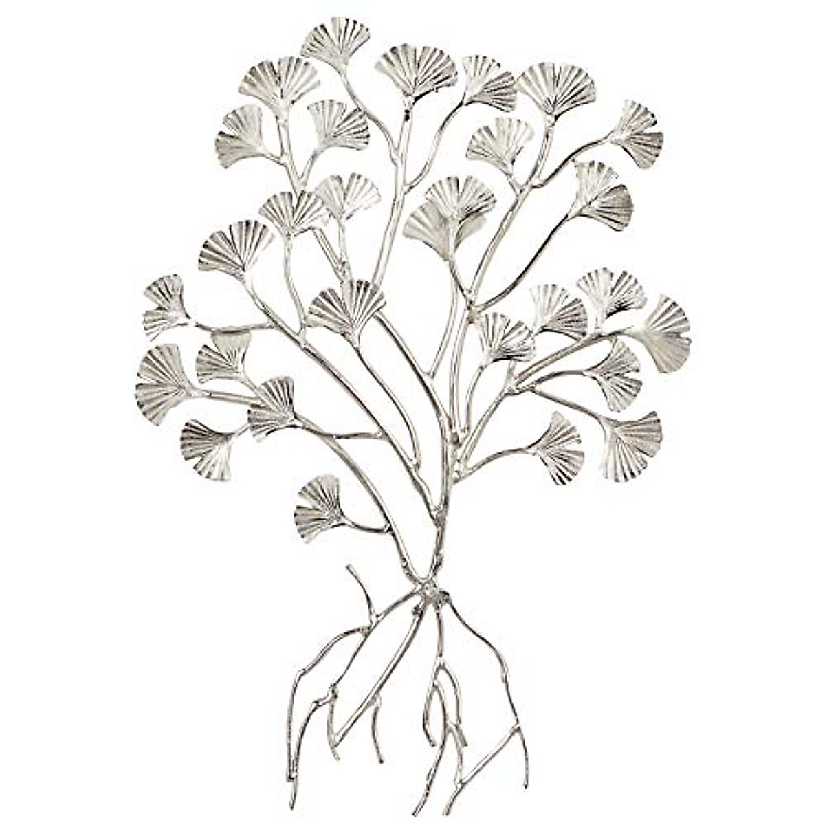 Deco 79 Aluminum Floral Wall Decor, 27" x 2" x 39", Silver