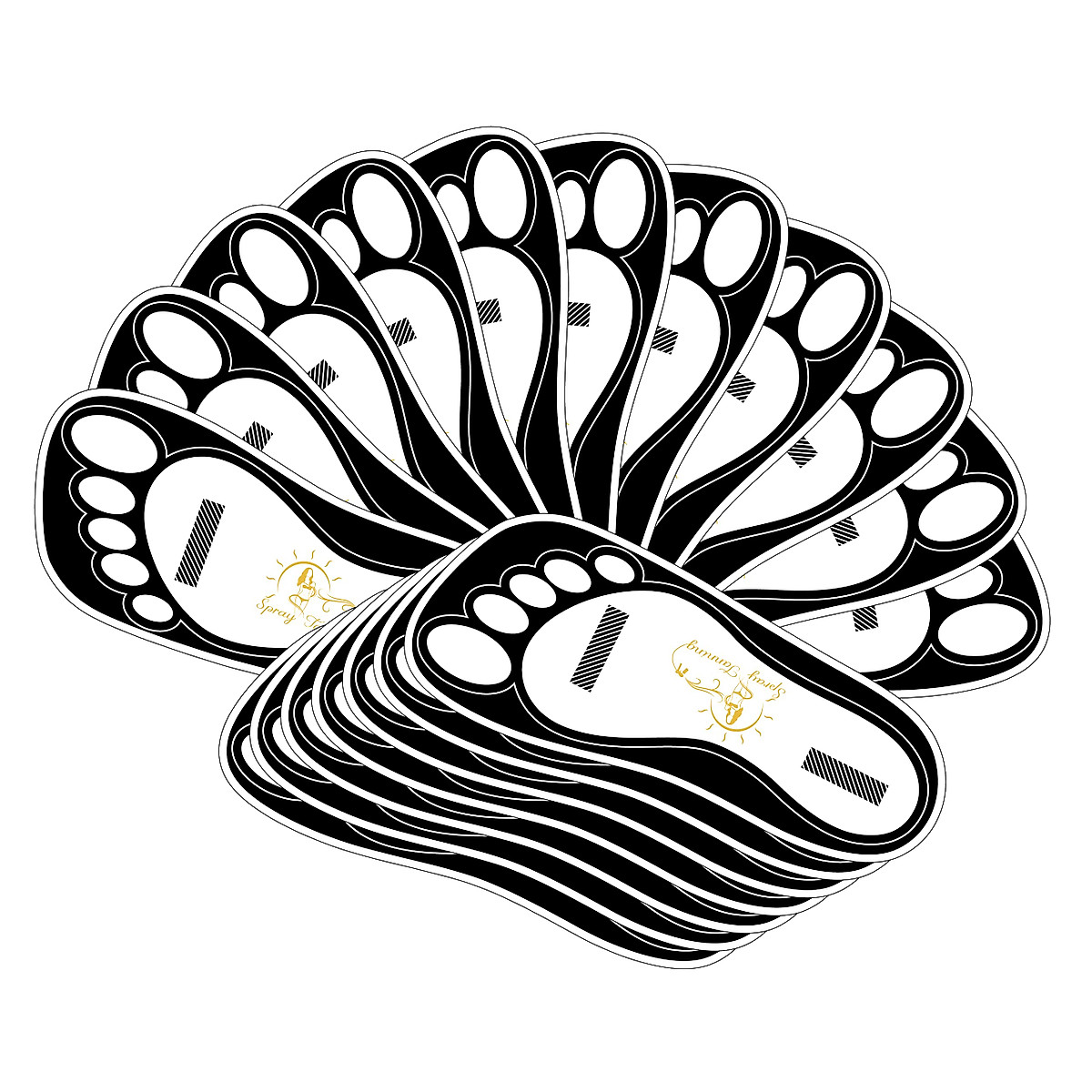 60Pairs(120 Feets) Disposable Black Spray Tanning Feet Pads Sunless Airbrush Spray Tent Protect Foot