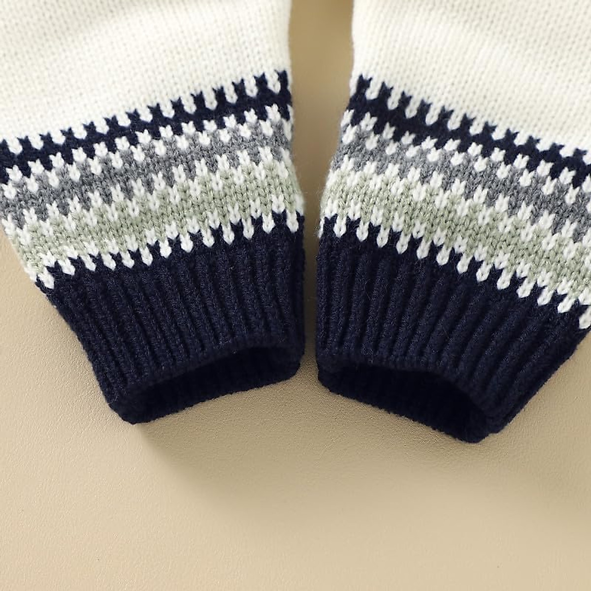 Wugugu Baby Girls Boys Rompers Caps Outfit Newborn Infant Knitted Jumpsuits Hats Suit Unisex Retro Long Sleeve Soft Warm Winter Spring Bodysuit Clothes White 6-12 Months