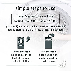 Grab Green 3-in-1 Laundry Detergent Pods, 24 Count, Fragrance Free, Plant and Mineral Based, Superior Cleaning Power, Stain Remover, Brightens Clothes