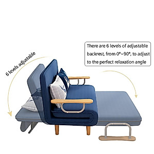 3-in-1 Convertible Sofa Bed Sleeper Chair with Pillow, Folding Versatile Upholstered Armchair,Adjustable Leisure Chaise for Home,Office (Color : D, Size : 100cm)