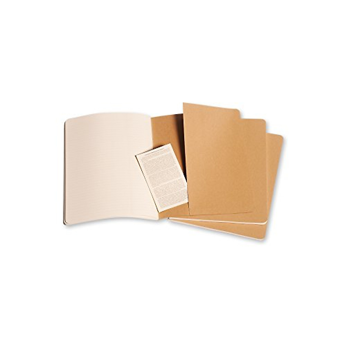 Moleskine Cahier Journal, Soft Cover, XL (7.5" x 9.5") Ruled/Lined, Kraft Brown, 120 Pages (Set of 3)