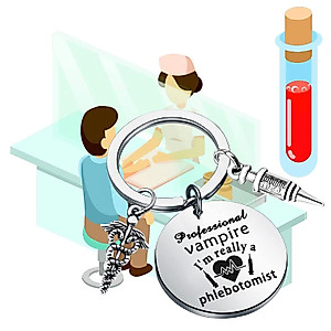 TGBJE Phlebotomy Gift Phlebotomist Gift Professional Vampire I’m Really A Phlebotomist Jewelry Venipuncturist Gift Nurse Jewelry (Phlebotomist key)