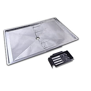 Quickflame Replacement Grease Tray (24-27 inches Width) and Heat Plate Set of 3 for Kenmore 146.23678310, 146.23679310, 640-05057371-6, 640-05057373-6 Gas Grills Models