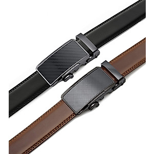 CHAOREN Mens Belts Leather Ratchet 2 Pack - Mens Dress Belt for Dress Pants(32mm)