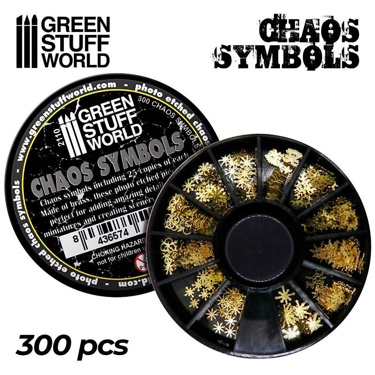 Greenstuff World Brass Chaos Rune & Symbol Set for Hobby Material GSWD-2110