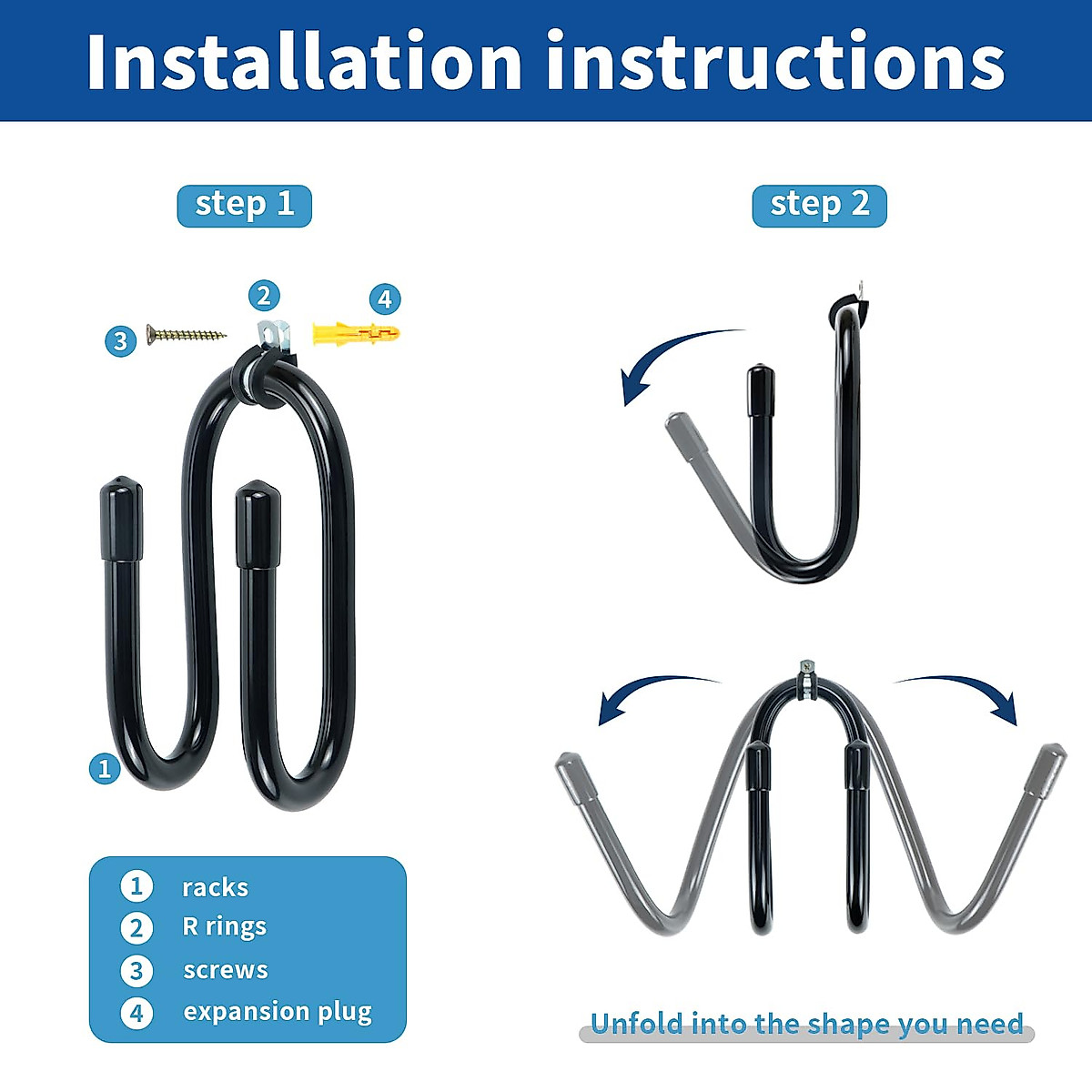 Kesywale Bow Hanger Wall Mount Adjustable Bows Holder Storage Wall Rack to Display Your Bow, Pack of 4 (4)