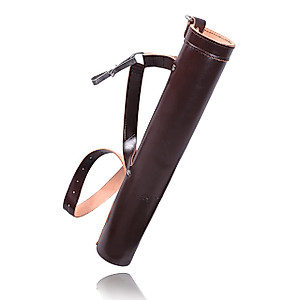 Clubcorp Archery Quiver| Small of Back Holster Shoulder Back| Perfect Bow Cow Hide Leather Arrow Holder for Youth Arrow Quiver Arrow Holder Shoulder Hanged Archery Backstop Walking Stick Dark Brown