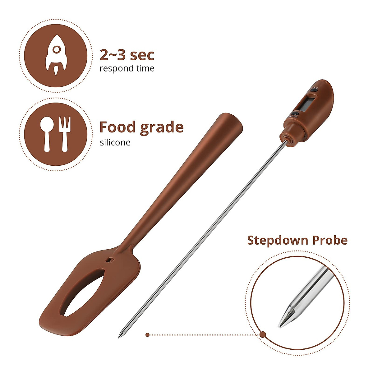 Digital Candy Thermometer,CgBeHah Instant Read Kitchen Cooking & Candy Spatula Thermometer Temperature Reader and Stirrer for Kitchen Cooking,Baking BBQ, Candy,Chocolate,Sauce, Jam