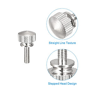uxcell Knurled Thumb Screws, M3x10mm Brass Shoulder Bolts Grip Knobs Fasteners, Nickel Plated 2Pcs