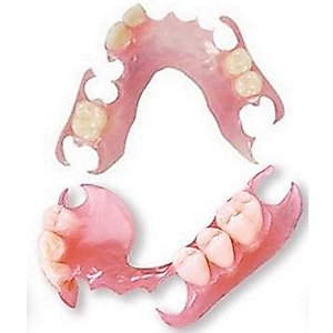 "Nesbit bridge" , Flipper Uppler and Lower Set of Affordability Flexible Valplast Customized Partial Denture (Pink, Valplast)