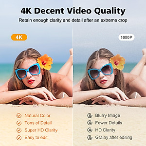 4K Digital Camera with Flash, 48MP Camera for Photography Teens Adults Autofocus Vlogging and YouTube Cameras with Flip Screen, Anti-Shake, 16X Digital Zoom, 32GB Card, Two Batteries, Lanyard