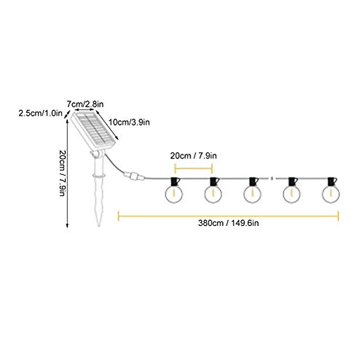 LED Fairy Lights, Crystal Balls Lights Automatic Charging Garden Light Decorative Light Solar Powered String Light for Home Garden Party, Festival