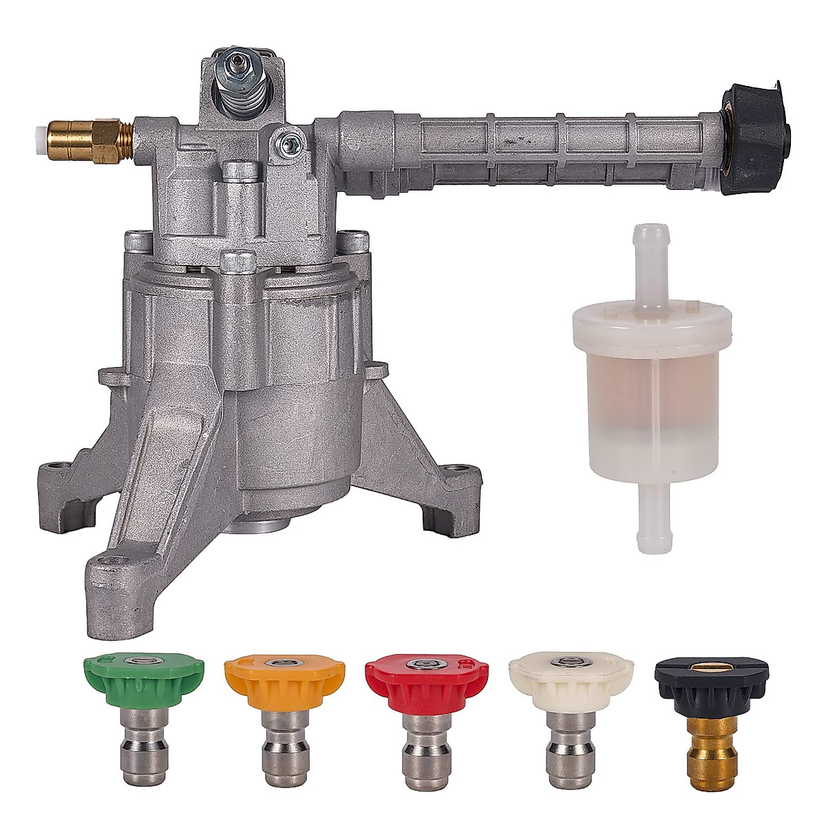 Mikatesi 7/8" Shaft Vertical Pressure Washer Pump for SRMW22G26-EZ 2.2G24, 2.2 2.5 GPM 2600-3000 PSI for TroyBilt Karcher Craftsman Generac Fits Most 4-7 HP Engines with 5 Nozzle