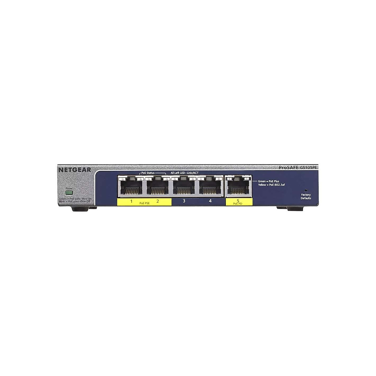 Netgear ProSAFE Plus Gigabit Switch with PoE (GS105PE-10000S)