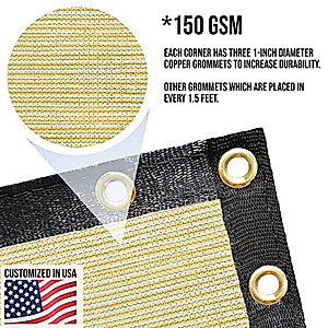 E&K Sunrise 4' x 50' Beige Ience Privacy Screen, Commercial Outdoor Backyard Shade Windscreen Mesh Iabric Shade Net Cover for Wall Garden Yard Backyard- Customized