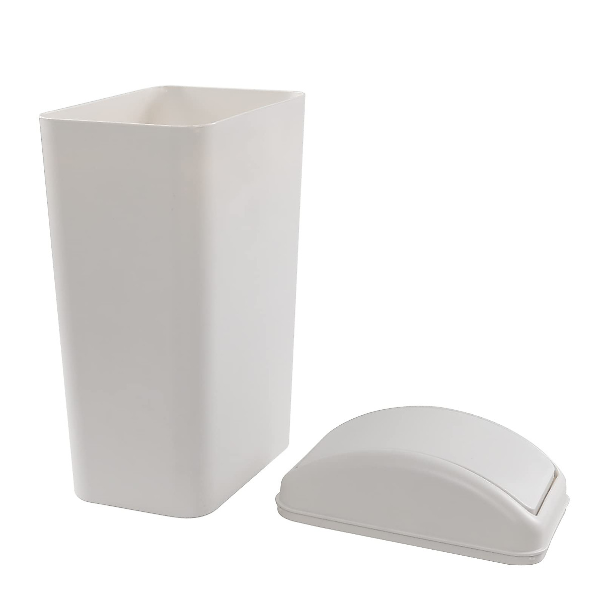 Readsky 3.5 Gallon Swing Top Trash Can, Plastic Garbage Can with Swing Lid, Light Grey