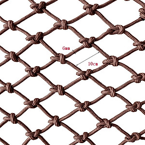 Protective Net Brown Nylon Net, Garden Decoration Net Balcony Safety Net Stairs Children Anti-Fall Net Kindergarten Protective Net Portable Fence Net Can Be Cut 1x2m3m4m (Size : 1 * 2m(3 * 7ft))