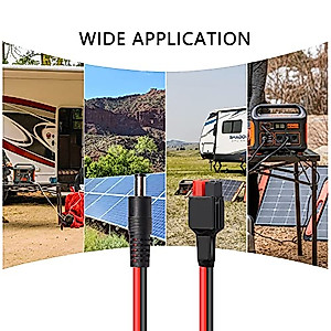 YAODHAOD 14AWG DC 5.5mm x 2.1mm Plug Solar Extension Cable,1M(3.3feet) Solar Panels Kit Tools for Generator Backup Battery and Foldable Solar Panel (Male)