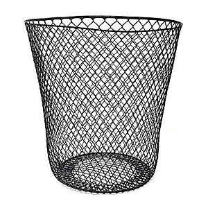 Essentials Wire Mesh Waste Basket (Black)