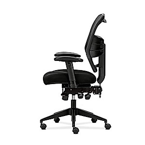 HON Prominent Mesh High-Back Task Chair, with Seat Glide and Height-and Width-Adjustable Arms, Asynchronous Control, Black