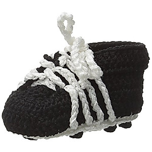 Jefferies Socks Baby-Boys Soccer Cleats Crochet Bootie, Black, Newborn