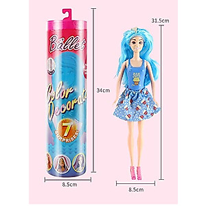 Princess Barbies Color Reveal Doll Blind Box 7 Surprises: 4 Mystery Bags; Water Reveals Doll’s Look & Color Change on face & Hair; Party Series; [Styles May Vary]