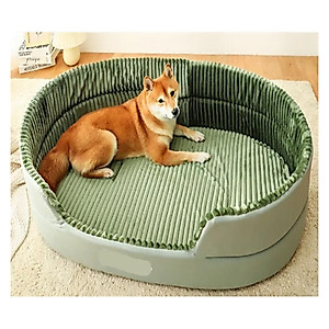 ITOMEN Pet Bed Autumn Winter Dog Bed Washable Kennel Pet Large Sofa Plus Comfort (Color : Green, Size : M 50X35CM)
