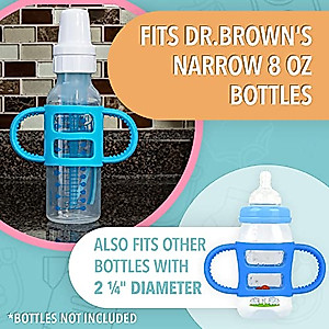 [3 Pack] Impresa Bottle Handles for Dr Brown Baby Bottles - Teach Babies to Drink Independently with Impresa Baby Bottle Handles for Dr. Brown Sippy Bottle - Baby Bottle Holder for Easy Grip