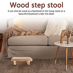 DENPETEC Wooden Utility Step, Toddler Step Stool for Kids, Bathroom Potty Stool, Kitchen Stool, Bed Stool for Bedroom, Children's Stool