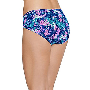 Jockey Women's Underwear Elance Bikini - 3 Pack, Softest Teal/Belvedere Violet Stripe/Tropical Burst, 6