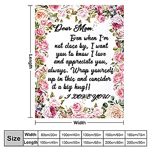 Gifts for Mom Blanket to My Mom from Daughter Son Soft Flannel Bed Throw Blankets for Birthday/Mothers Day 80"X60"
