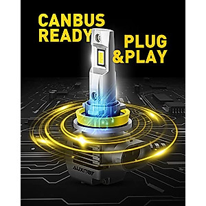 AUXITO Upgraded H11 LED Bulbs, 20000LM 100W Per Set, 6000K Cool White, H8 H9 LED Light Bulbs for Replacement, Plug and Play, Pack of 2