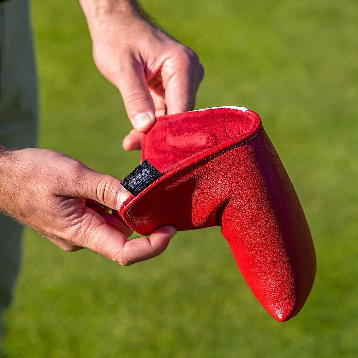 IZZO Golf Blade Putter Headcover Maroon/White - Putter Headcover for Your Mallet Putter, Blade Style Head Cover