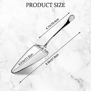 RETON 5 Pcs Pie Server Set, Stainless Steel Cake Cutter Pizza Spatula Server, Triangular Spade Pie Cutter Serving Utensils for Cutting Pizza, Cake, Pie, Dessert (8.9 Inch, Serrated Edge)