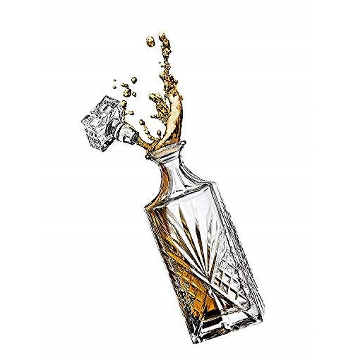 James Scott Crystal Decanter for Whiskey, Liquor and Bourbon - 25 Oz. | Irish Cut design | Gift Box