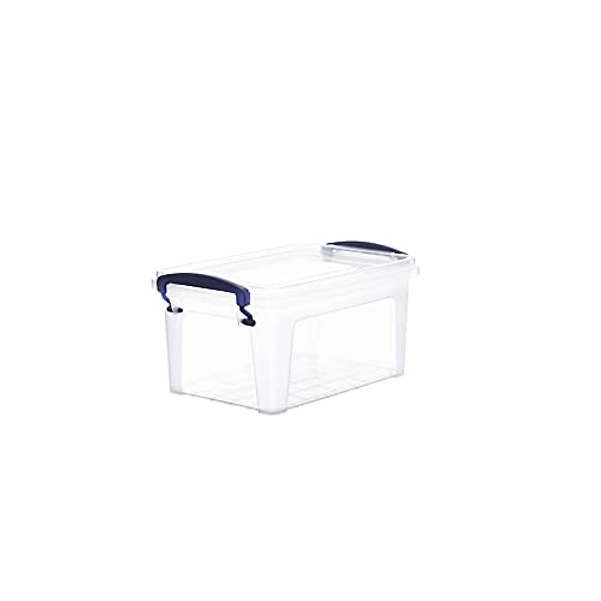 Superio Plastic Storage Box, Clear Container Bin with Lid, 1.75 Quart, Small Stackable Tote with Snap Lock Handles
