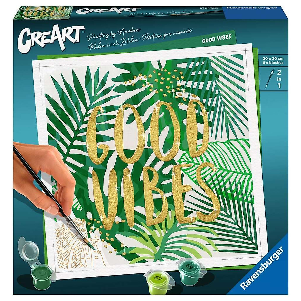 Ravensburger CreArt Good Vibes Paint by Numbers Kit for Adults - Painting Arts and Crafts for Ages 12 and Up