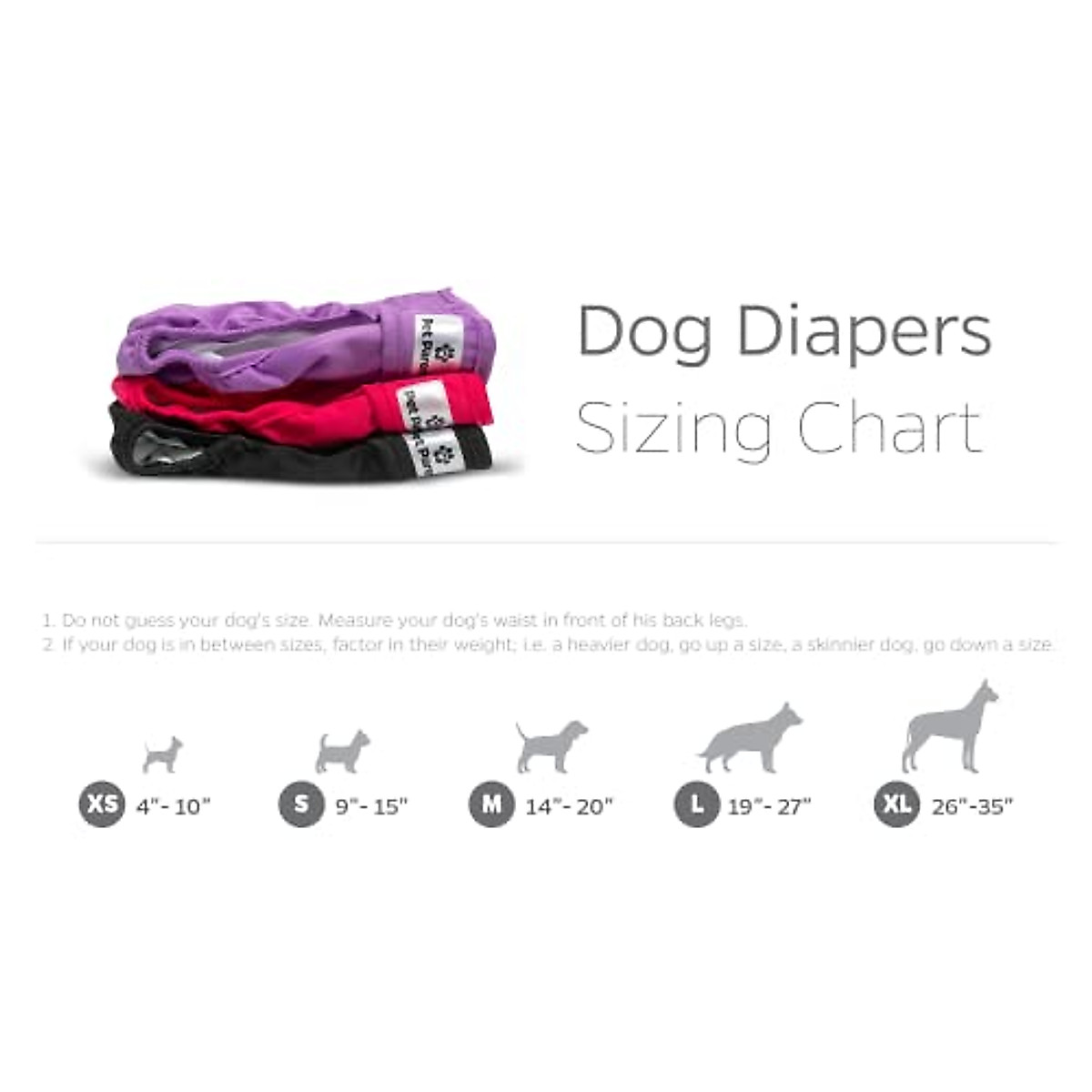 Pet Parents® Washable Dog Diapers (3pack) of Doggie Diapers, Color: Princess, Medium Dog Diapers
