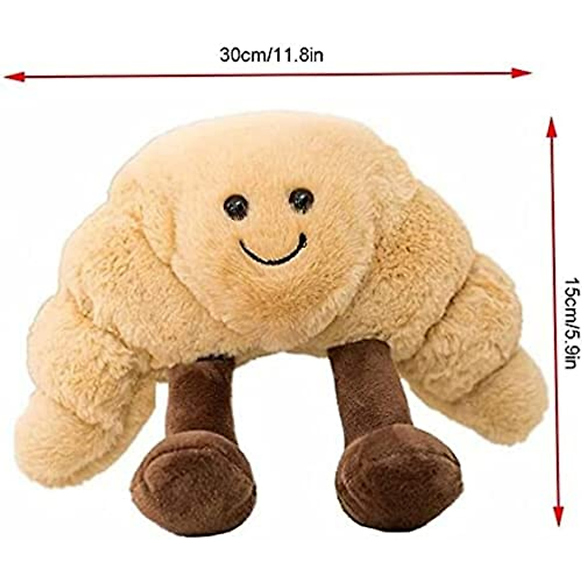 EPRHAY Toast Bread Plush Toy, Croissant Plush Cute Smile, Food Plush Pillow, Cute Plush Stuffed Toy, Funny Soft Plush Toy for Gifts