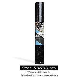 Livelynine Galaxy Black Granite Contact Paper for Countertops Waterproof Marble Countertop Peel and Stick Counter Top Covers Kitchen Wallpaper Self Adhesive Desk Vinyl Wrap Bathroom Sticker 15.8x78.8