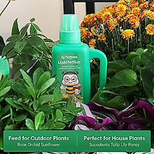 DWD 20-20-20 Liquid Fertilizer Indoor Plant Food All Purpose Plant Water Soluble Fertilizer Potted Liquid Plant Food Outdoor Garden Trees Flowers Fertilizer for Rooting Blossom 0.5Qt