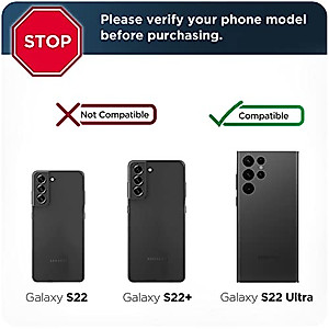 Encased Thin Armor Designed for Samsung Galaxy S22 Ultra Belt Clip Case, Slim Fit Phone Case with Holster (Matte Black)