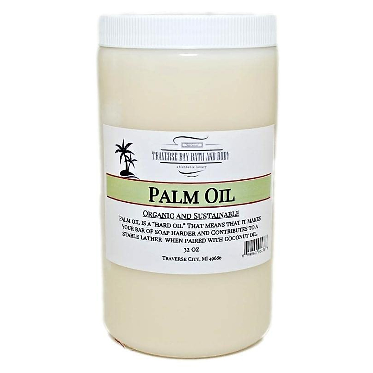 Traverse Bay Bath and Body Palm oil, Soap making supplies. Organic, Sustainable, Kosher, 32 fl oz. DIY projects.