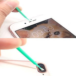 100 Pack Phone Charge Port Cleaning Tool kit,Bendable Mini Soft Round Brushes Cleaner Compatible with iPhone 11 Pro Speaker Tablet Camera Laptop Computer Smartphone, Blue