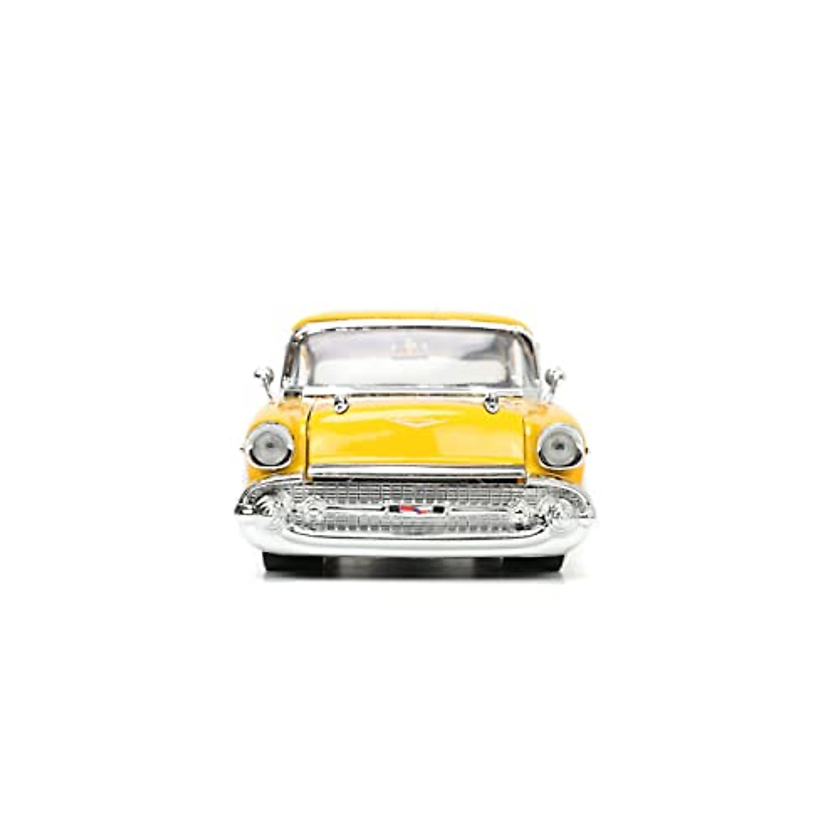 Jada Toys Big Time Muscle 1:24 1957 Chevy Bel-Air Die-cast Car Yellow, Toys for Kids and Adults