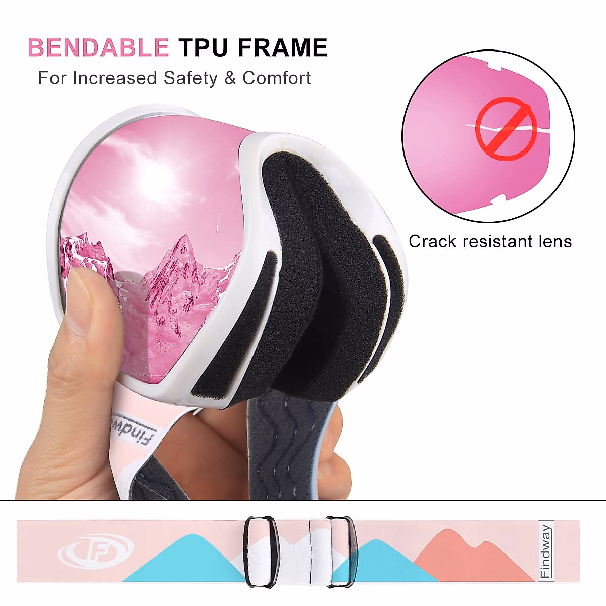 findway Kids Ski Goggles, Kids Snowboard Goggles for Boys Girls Toddler Age 3-14