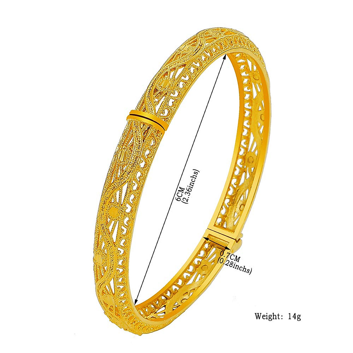 Ethlyn Valentines Day Gifts for her 2Pcs/lot 24k Gold Plated Women Wedding Bangles Bracelets Party Jewelry Birthday Gifts