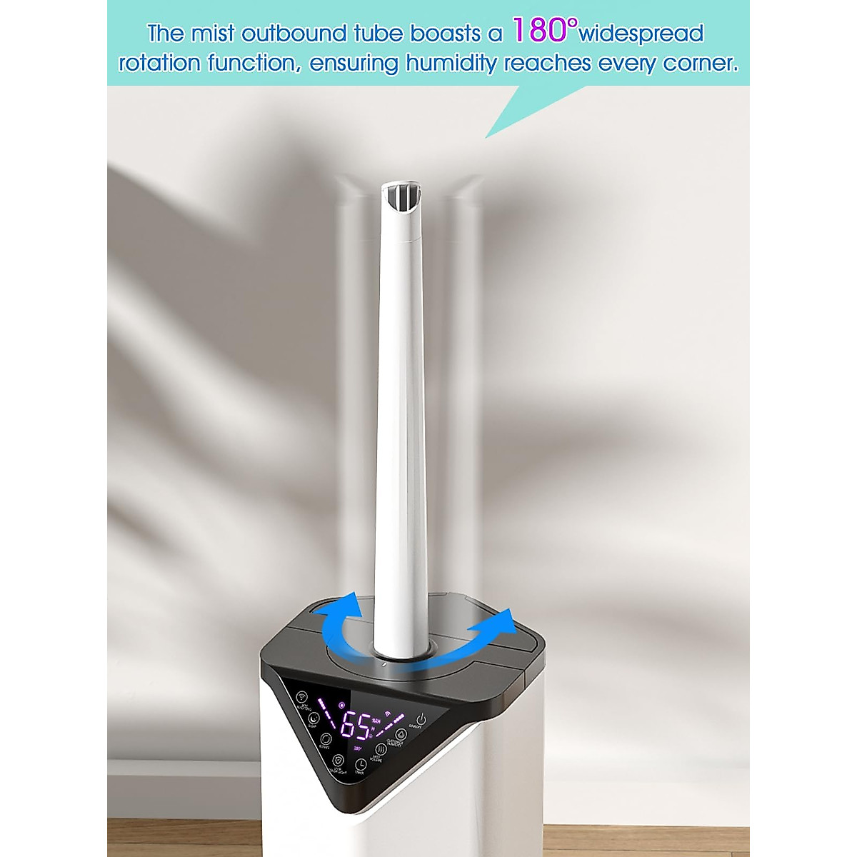 19L/5Gal Large Humidifiers for Bedroom 2800 sq ft, Quiet Humidifiers for Large Room, Floor Humidifier with 3 Mist Mode & Auto 180°Mist Tube for Home Whole House School Office Commercial Plants